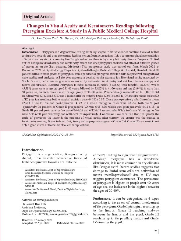 (PDF) Changes in Visual Acuity and Keratometry Readings following ...