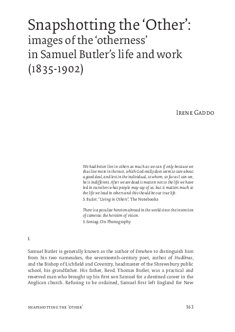 (PDF) Snapshotting the ‘Other’: images of the ‘otherness’ in Samuel ...