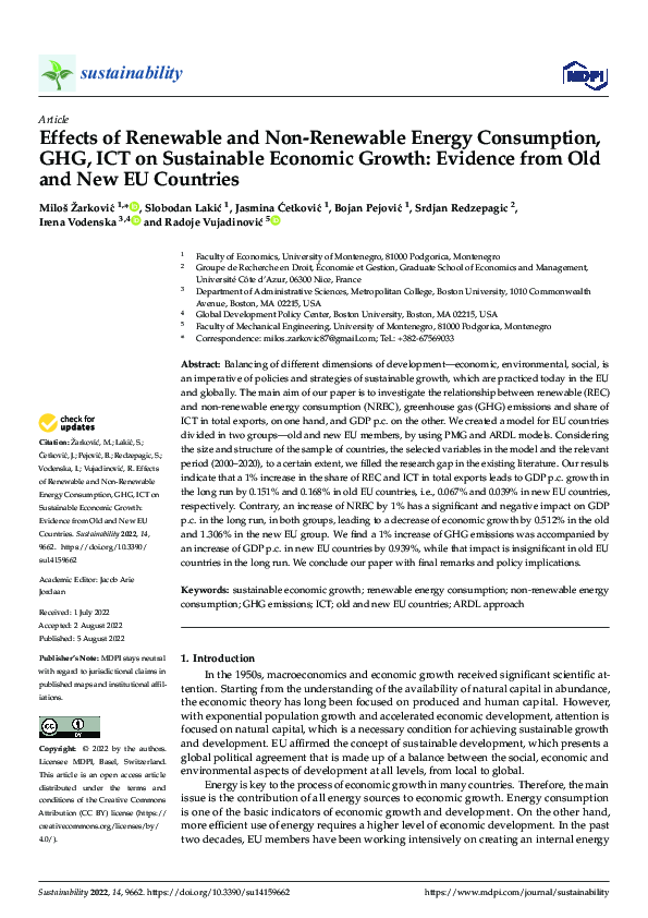 (PDF) Effects of Renewable and Non-Renewable Energy Consumption, GHG ...