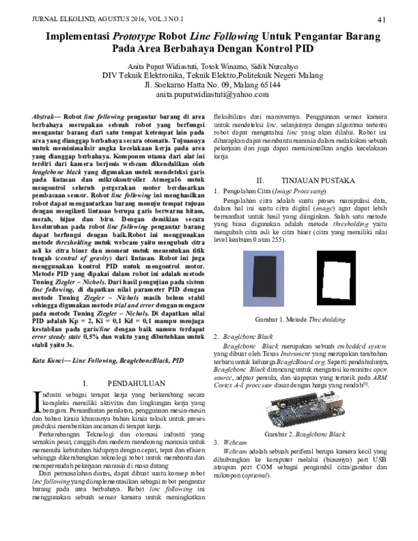 (PDF) Implementasi Prototype Robot Line Following Untuk Pengantar Barang Pada Area Berbahaya ...