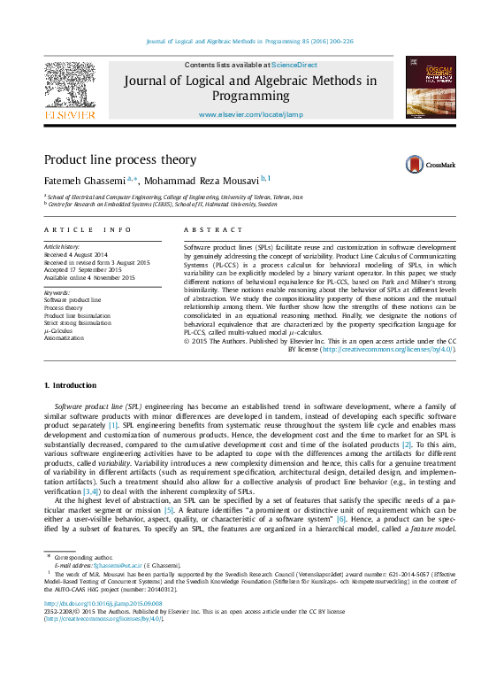 (PDF) Product line process theory | Fatemeh Ghassemi - Academia.edu
