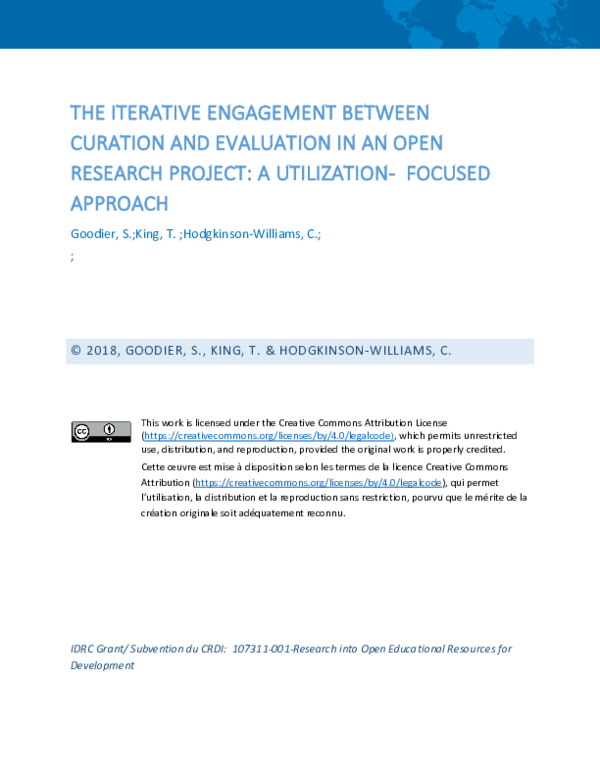 (PDF) Iterative engagement between curation and evaluation in an open ...