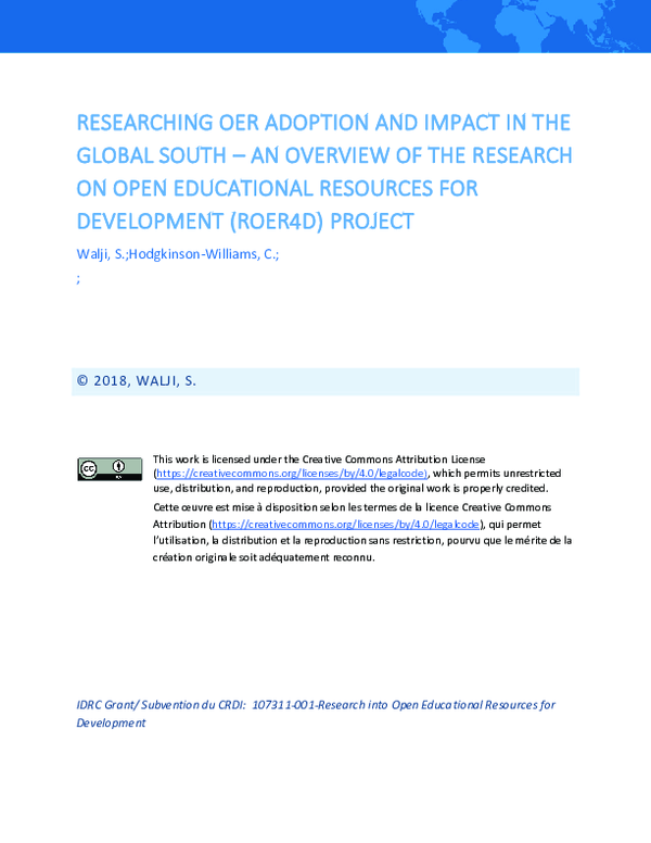(PDF) Researching OER adoption and impact in the Global South : an overview of the Research on ...