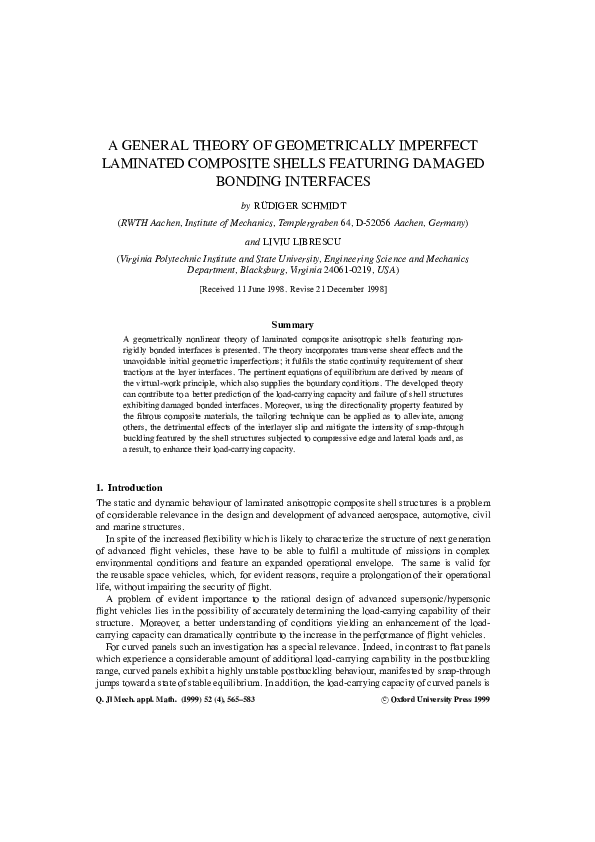 (PDF) A general theory of geometrically imperfect laminated composite ...