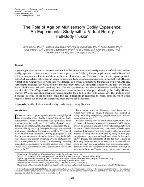 (PDF) The Role of Age on Multisensory Bodily Experience: An ...