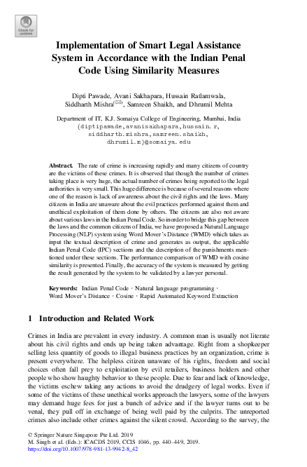 (PDF) Implementation of Smart Legal Assistance System in Accordance ...