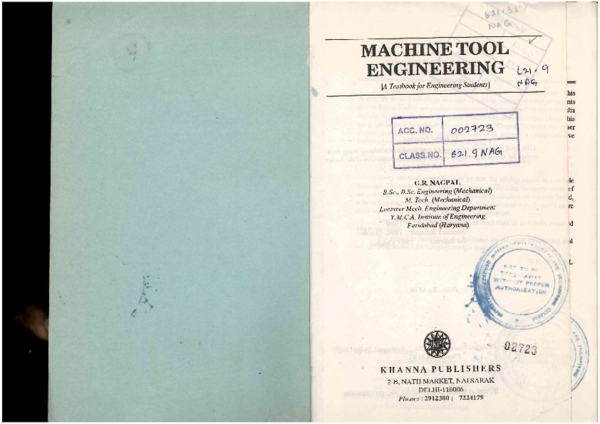 (PDF) Machine Tool Engineering by GR Nagpal