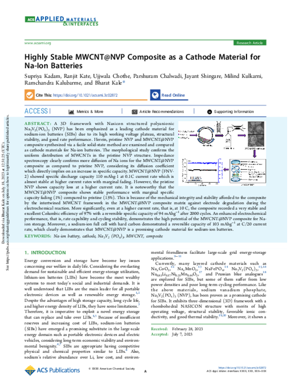 (PDF) Highly Stable MWCNT@NVP Composite as a Cathode Material for Na ...