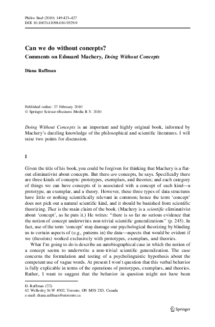 (PDF) Reevaluating the Role of Concepts in Science