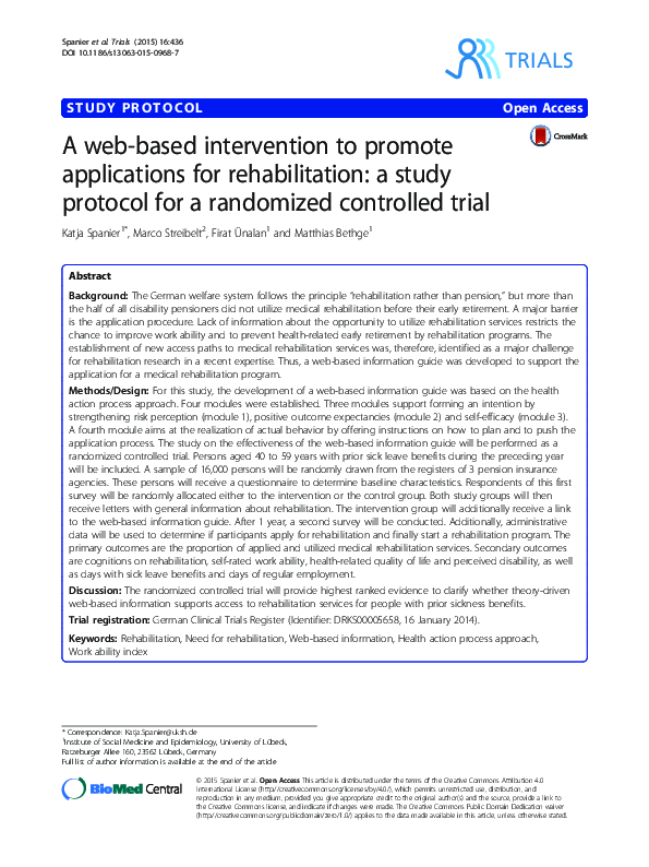 (PDF) A web-based intervention to promote applications for rehabilitation: a study protocol for ...