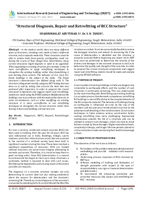 (PDF) RCC Structure Diagnosis and Retrofitting