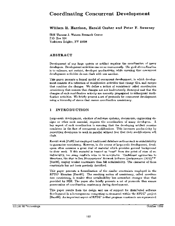 (PDF) Coordinating concurrent development