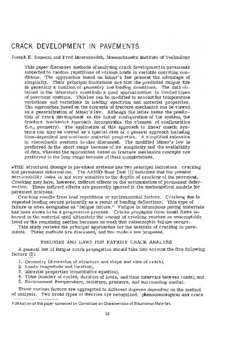 (PDF) Crack Development in Pavements