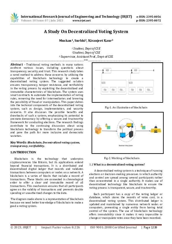 (PDF) A Study On Decentralized Voting System