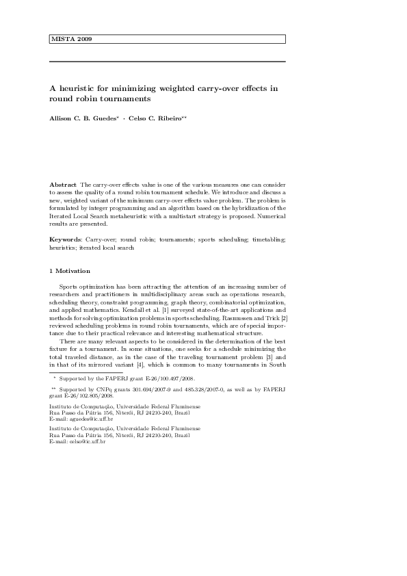 (PDF) A heuristic for minimizing weighted carry-over effects in round ...