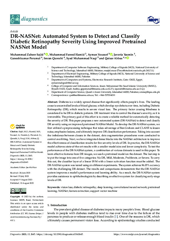 Pdf Automated Dr Severity Detection With Nasnet