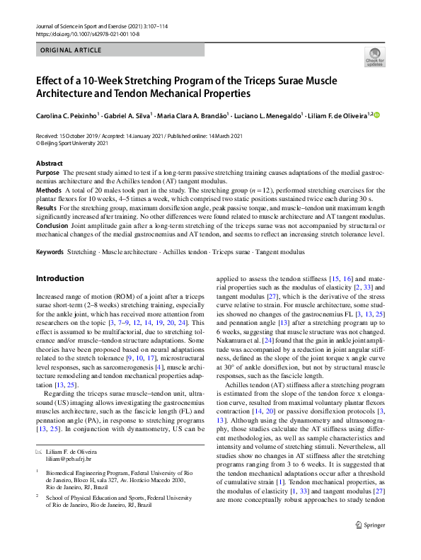 (PDF) Effect of a 10-Week Stretching Program of the Triceps Surae ...