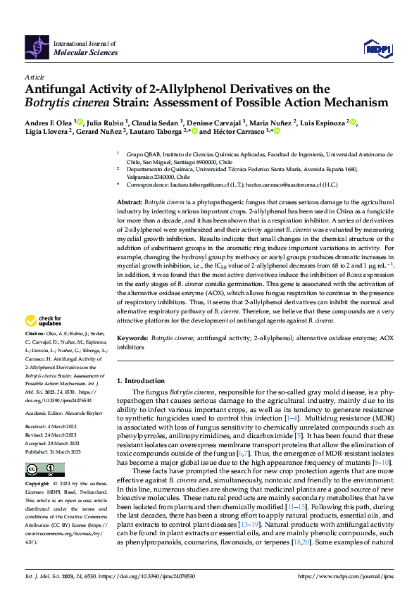 (PDF) Antifungal Activity of 2-Allylphenol Derivatives on the Botrytis ...