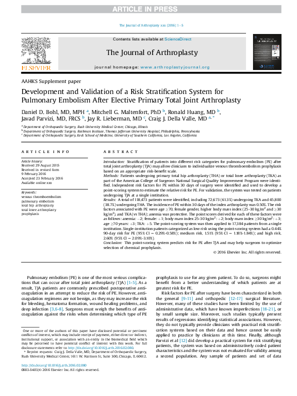 (PDF) Development and Validation of a Risk Stratification-based Screening Model for Predicting ...
