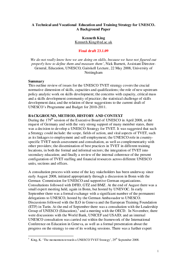 (PDF) A Technical and Vocational Education and Training Strategy for ...