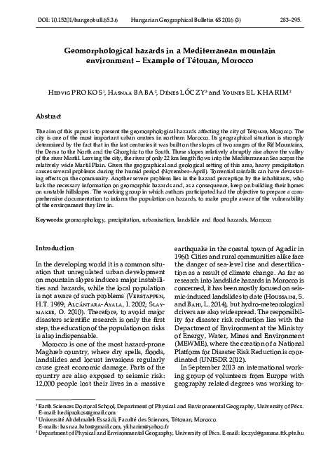(PDF) Geomorphological hazards in a Mediterranean mountain environment ...