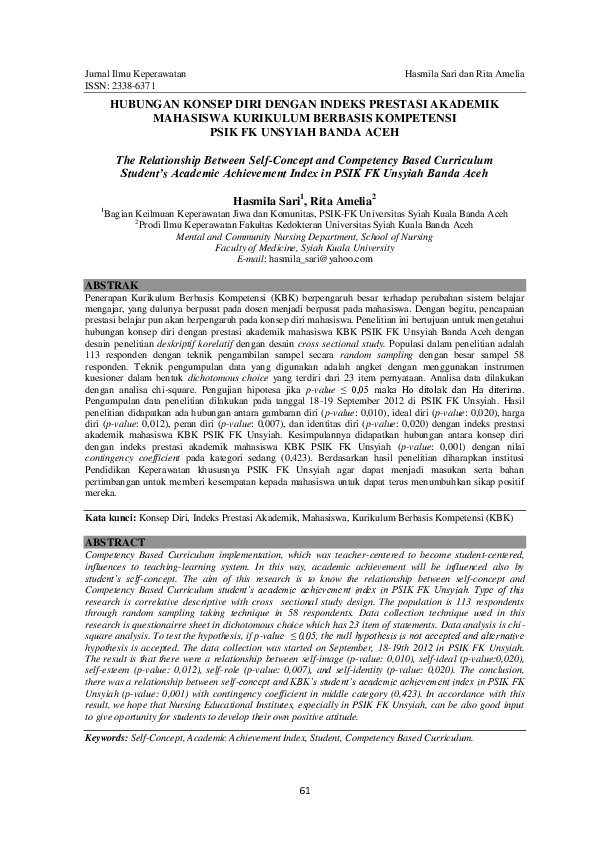 (PDF) Hubungan Konsep Diri Dengan Indeks Prestasi Akademik Mahasiswa ...