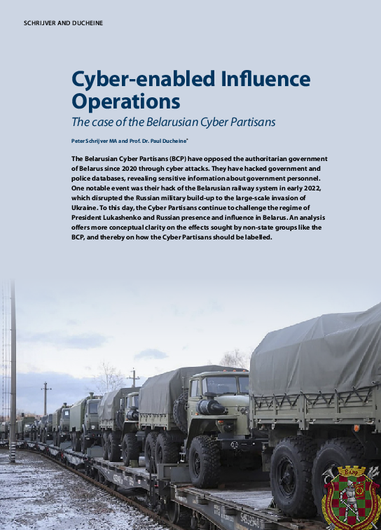 (PDF) Cyber-enabled Influence Operations The case of the Belarusian ...