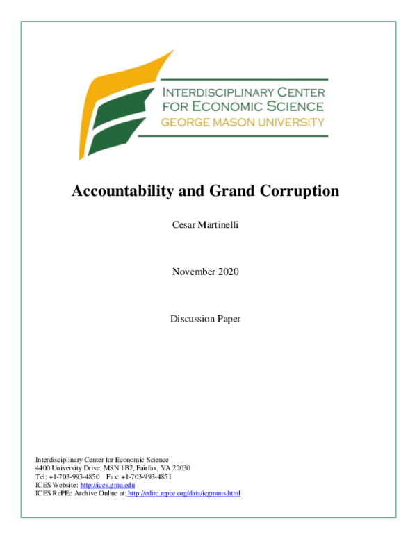 (PDF) Accountability and Grand Corruption