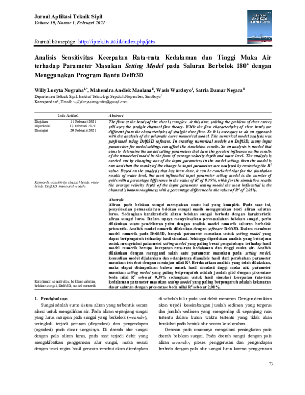 (PDF) Analisis Sensitivitas Kecepatan Rata-rata Kedalaman dan Tinggi ...