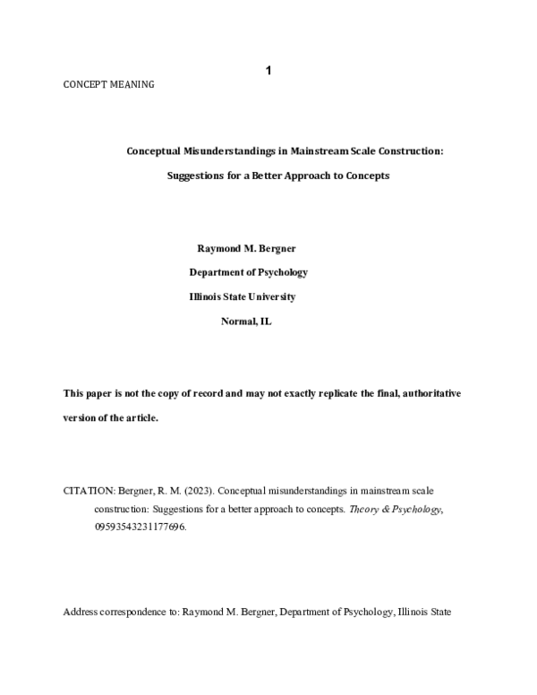 (DOC) Conceptual misunderstandings in mainstream scale construction ...
