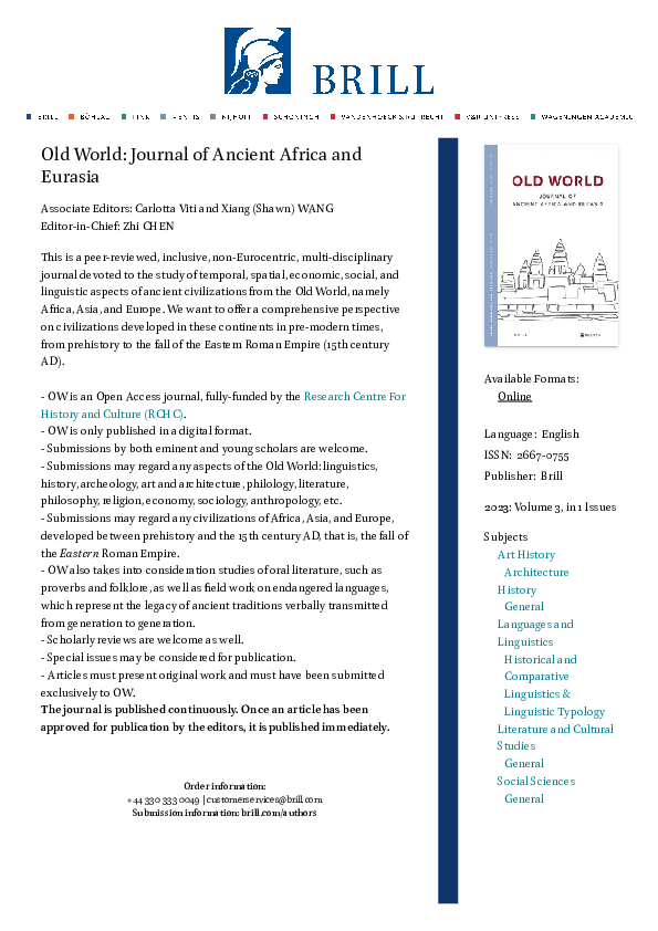 (PDF) Old World: Journal of Ancient Africa and Eurasia