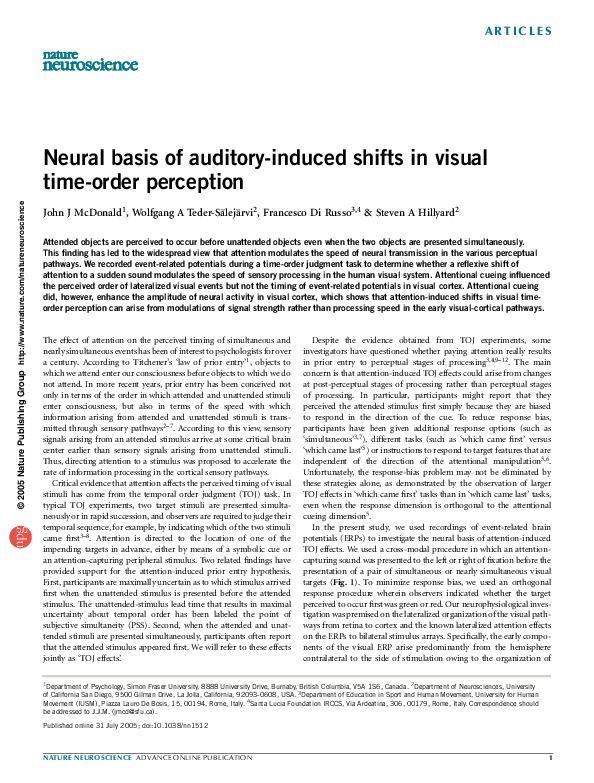 (PDF) Neural basis of auditory-induced shifts in visual time-order ...