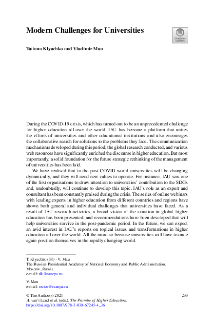 (PDF) Modern Challenges for Universities