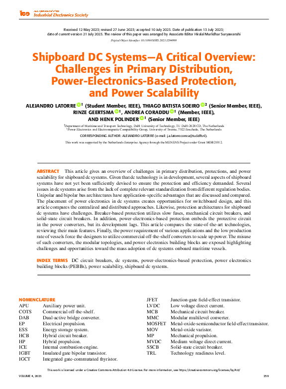 (PDF) Shipboard DC Systems—A Critical Overview: Challenges in Primary ...