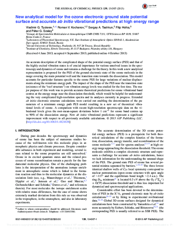 (PDF) New analytical model for the ozone electronic ground state ...