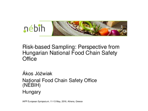(PDF) Risk-based Sampling: Perspective from Hungarian National Food ...