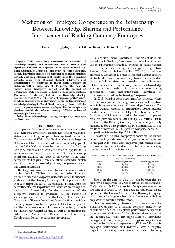 (PDF) Mediation of Employee Competence in the Relationship Between Knowledge Sharing and ...
