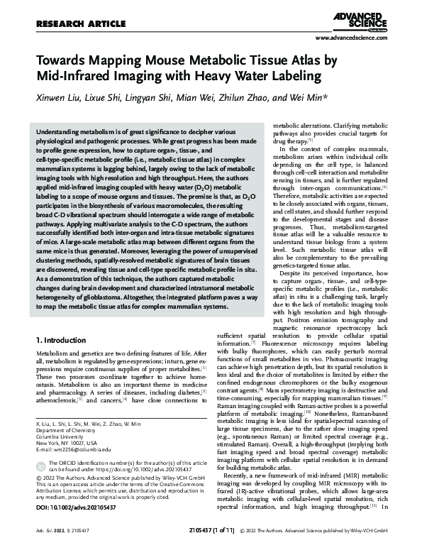 (PDF) Towards mapping mouse metabolic tissue atlas by mid-infrared ...