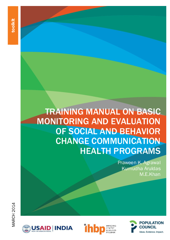 (PDF) Training manual on basic monitoring and evaluation of social and ...