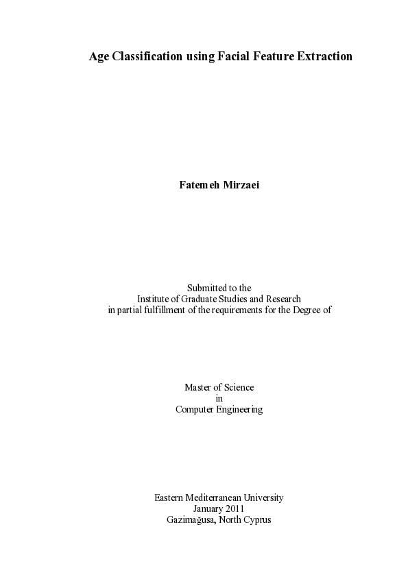 Pdf Age Classification Using Facial Feature Extraction On Female And