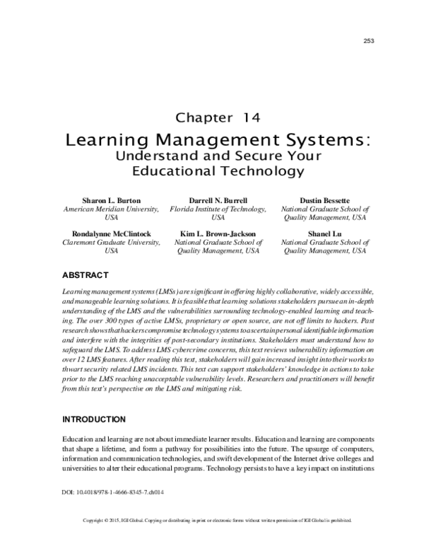 (PDF) Learning Management Systems