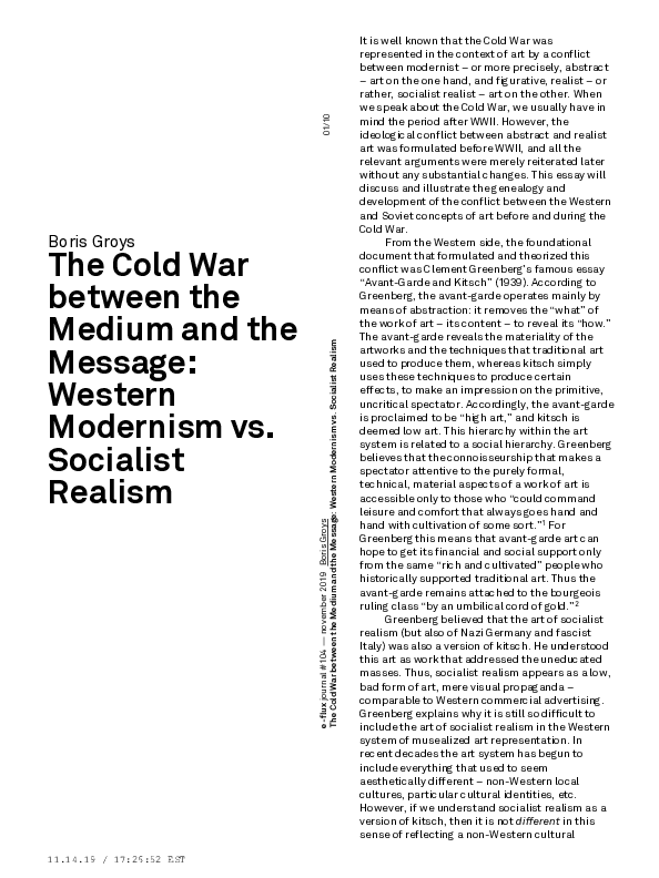 (PDF) The Cold War between the Medium and the Message : Western ...