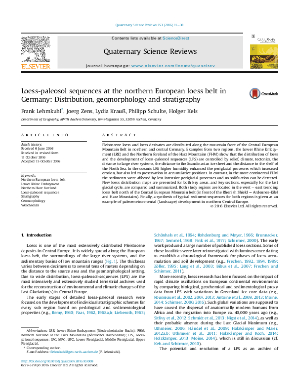 (PDF) Loess-paleosol sequences at the northern European loess belt in ...
