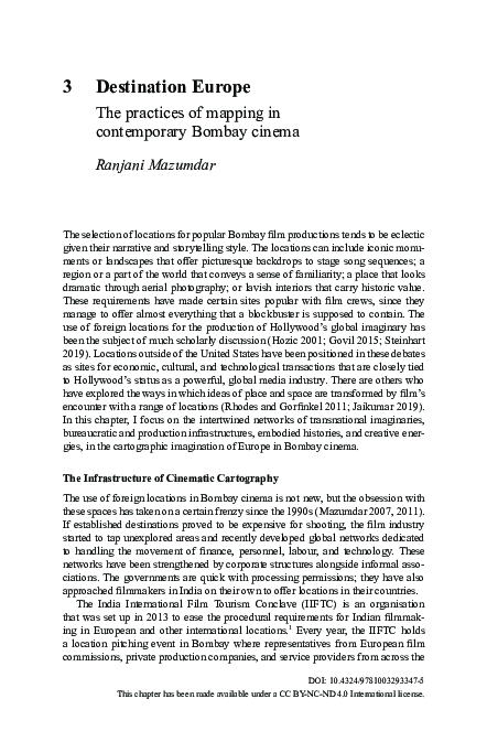 (PDF) Destination Europe:The Practices of Mapping in Contemporary Bombay Cinema