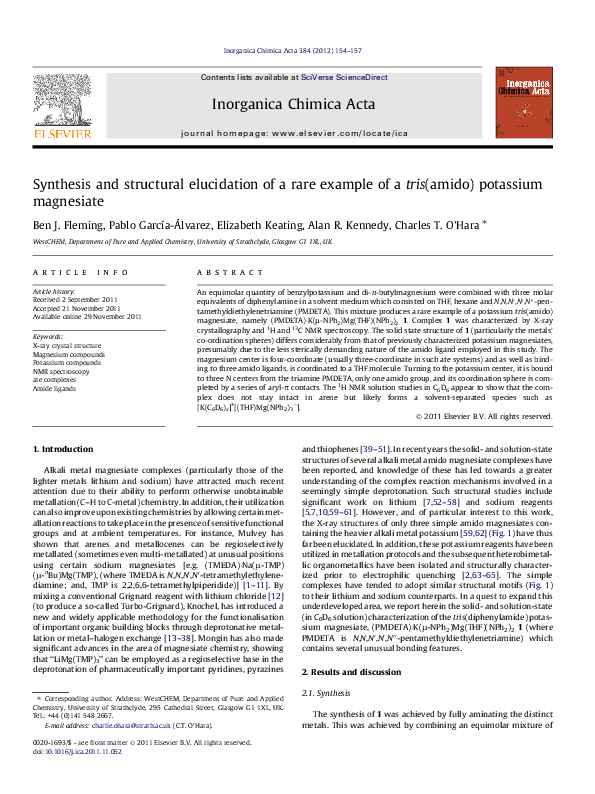 (PDF) Synthesis and structural elucidation of a rare example of a tris ...