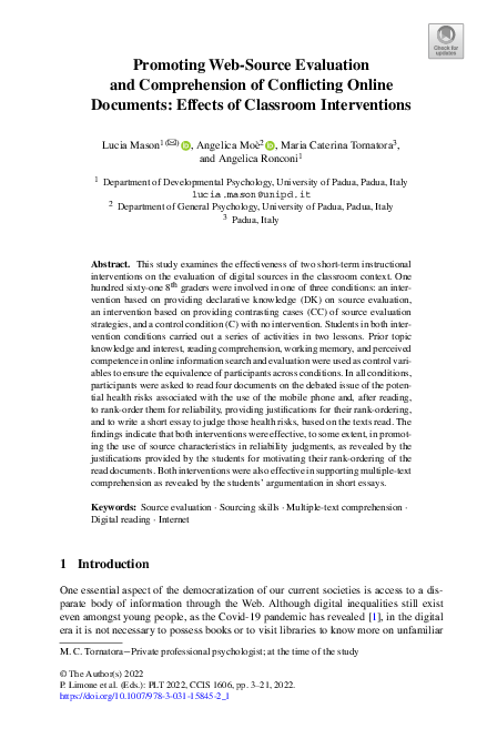 (PDF) Promoting Web-Source Evaluation and Comprehension of Conflicting ...