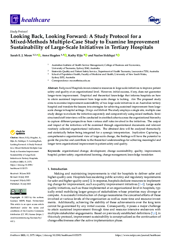 (PDF) Looking Back, Looking Forward: A Study Protocol for a Mixed-Methods Multiple-Case Study to ...