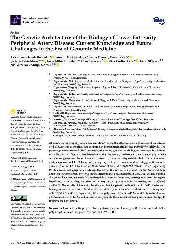 (PDF) Genetic Factors in Lower Extremity Artery Disease