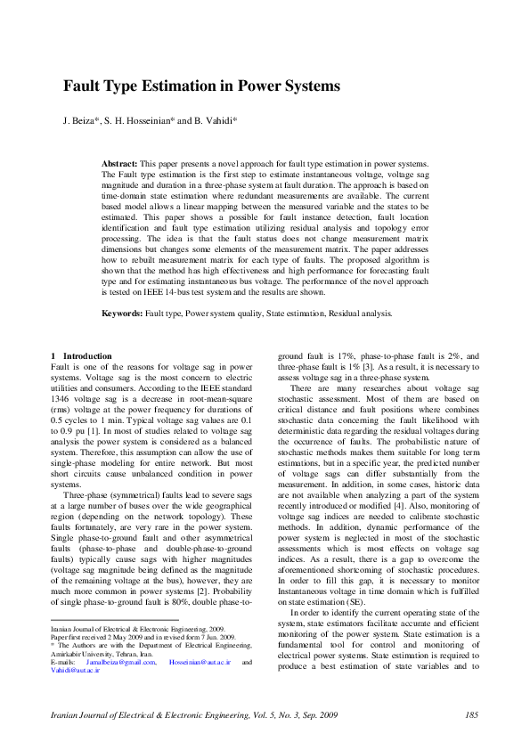(PDF) Fault Type Estimation in Power Systems