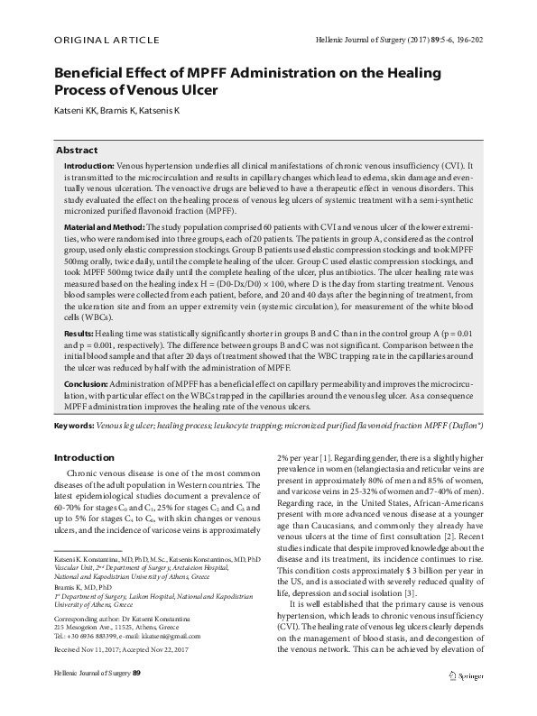 (PDF) Beneficial effect of MPFF administration on the healing process ...